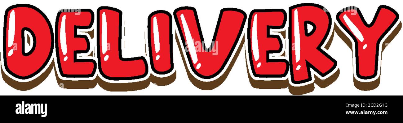 Text delivery banner on white background illustration Stock Vector ...