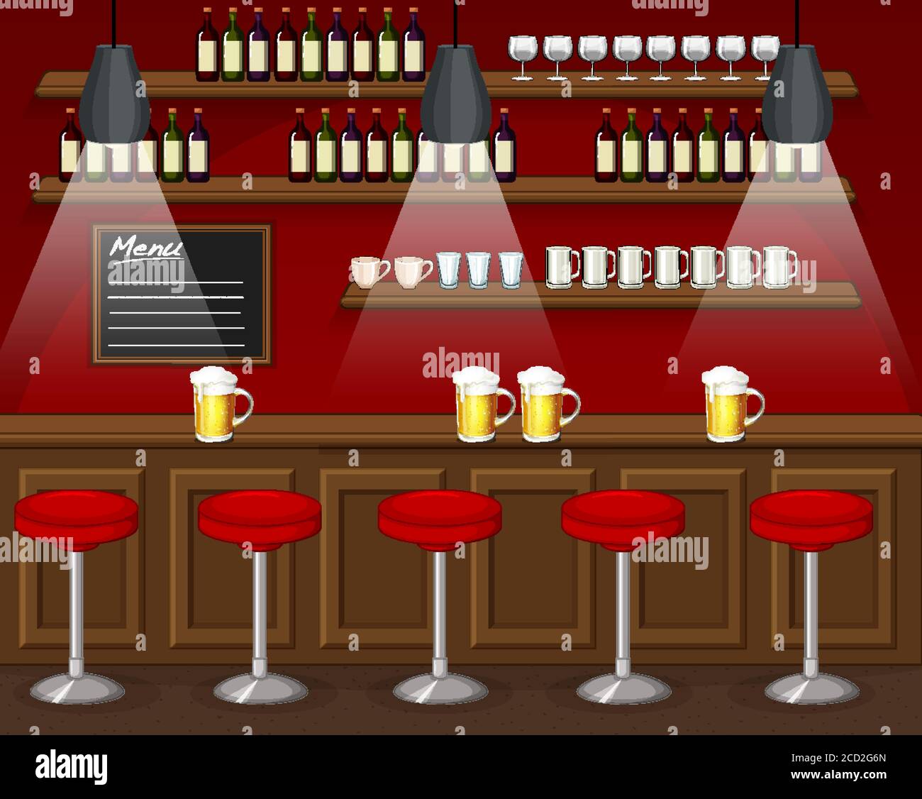 Pub and restaurant background scene illustration Stock Vector Image ...