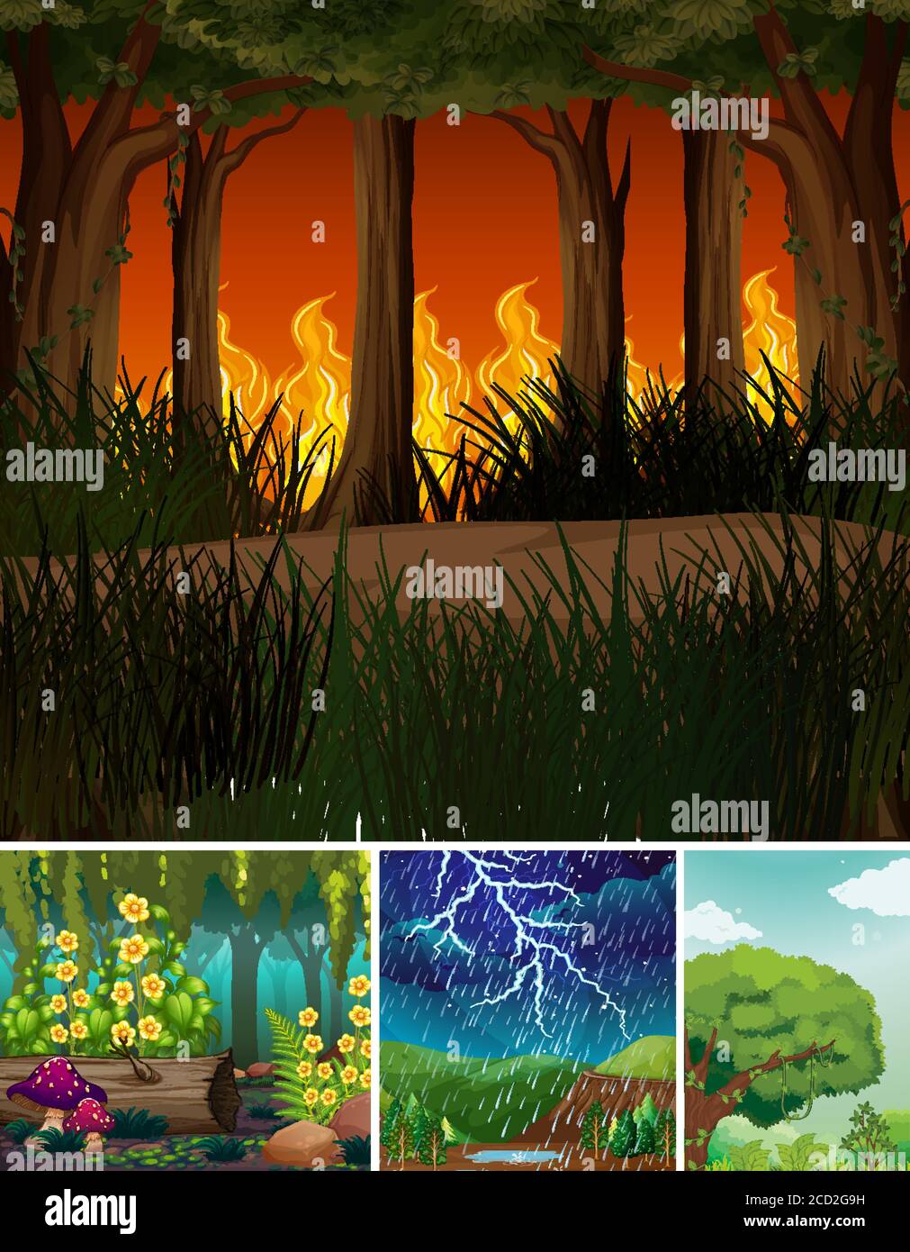 Set of nature scene illustration Stock Vector Image & Art - Alamy