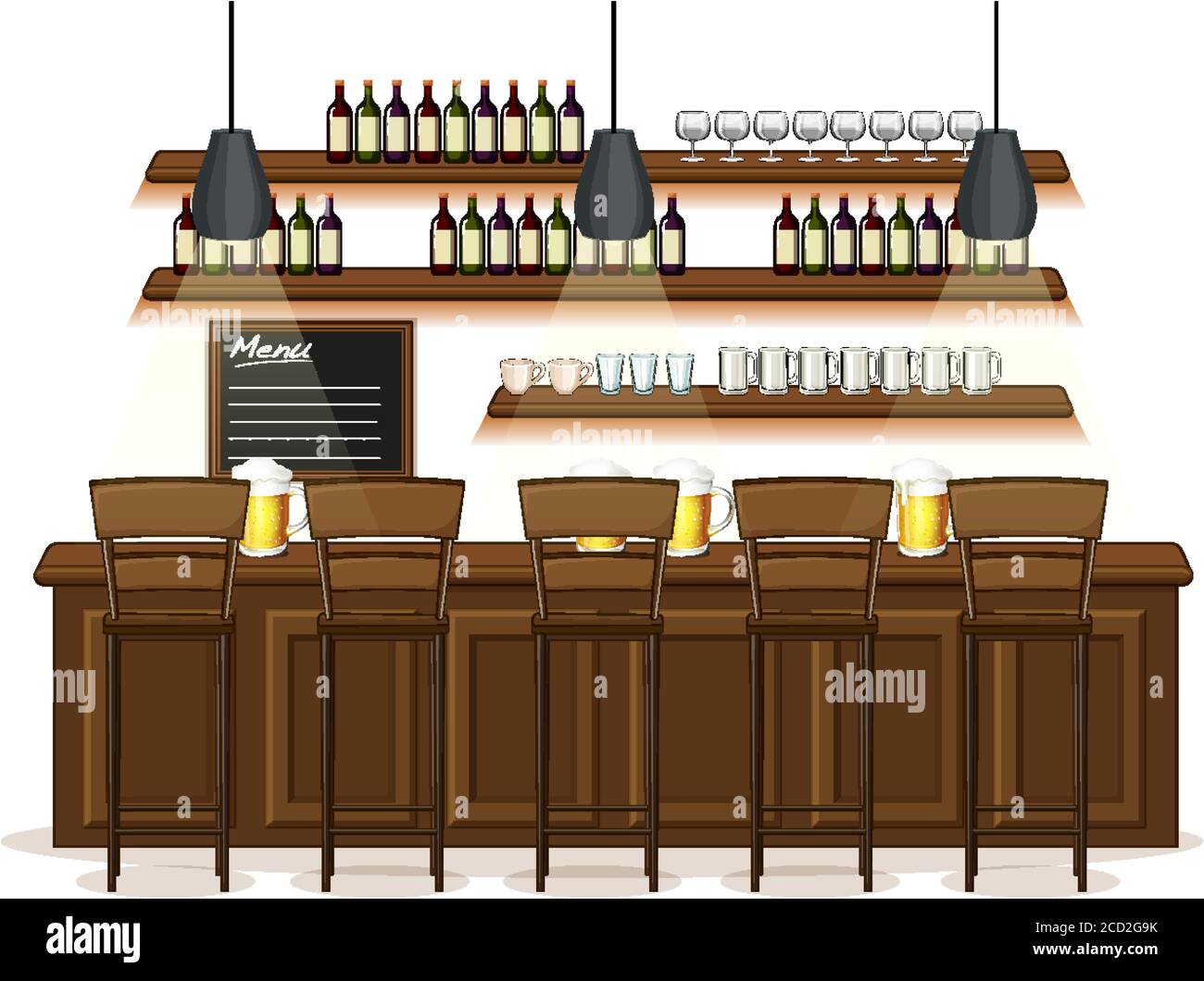 Pub and restaurant background scene illustration Stock Vector Image ...