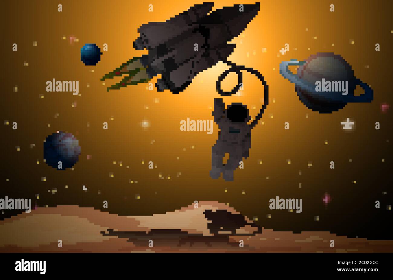 Astronaut in space scene illustration Stock Vector Image & Art - Alamy