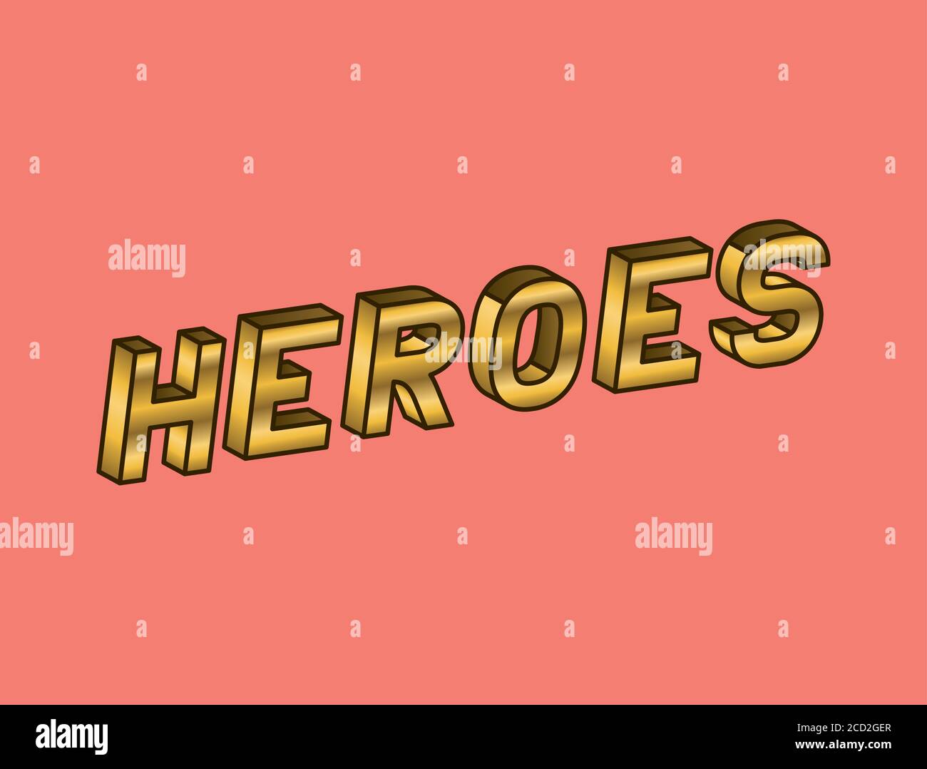 3d heroes lettering on pink background design, typography retro and ...