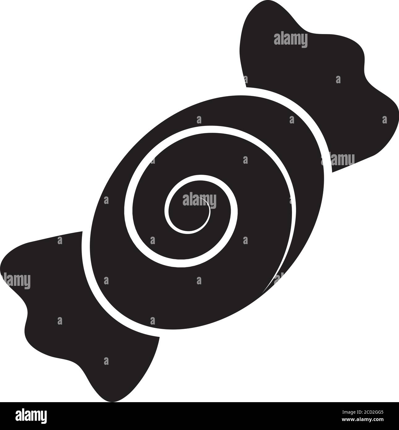 sweet candy icon over white background, silhouette style, vector ...