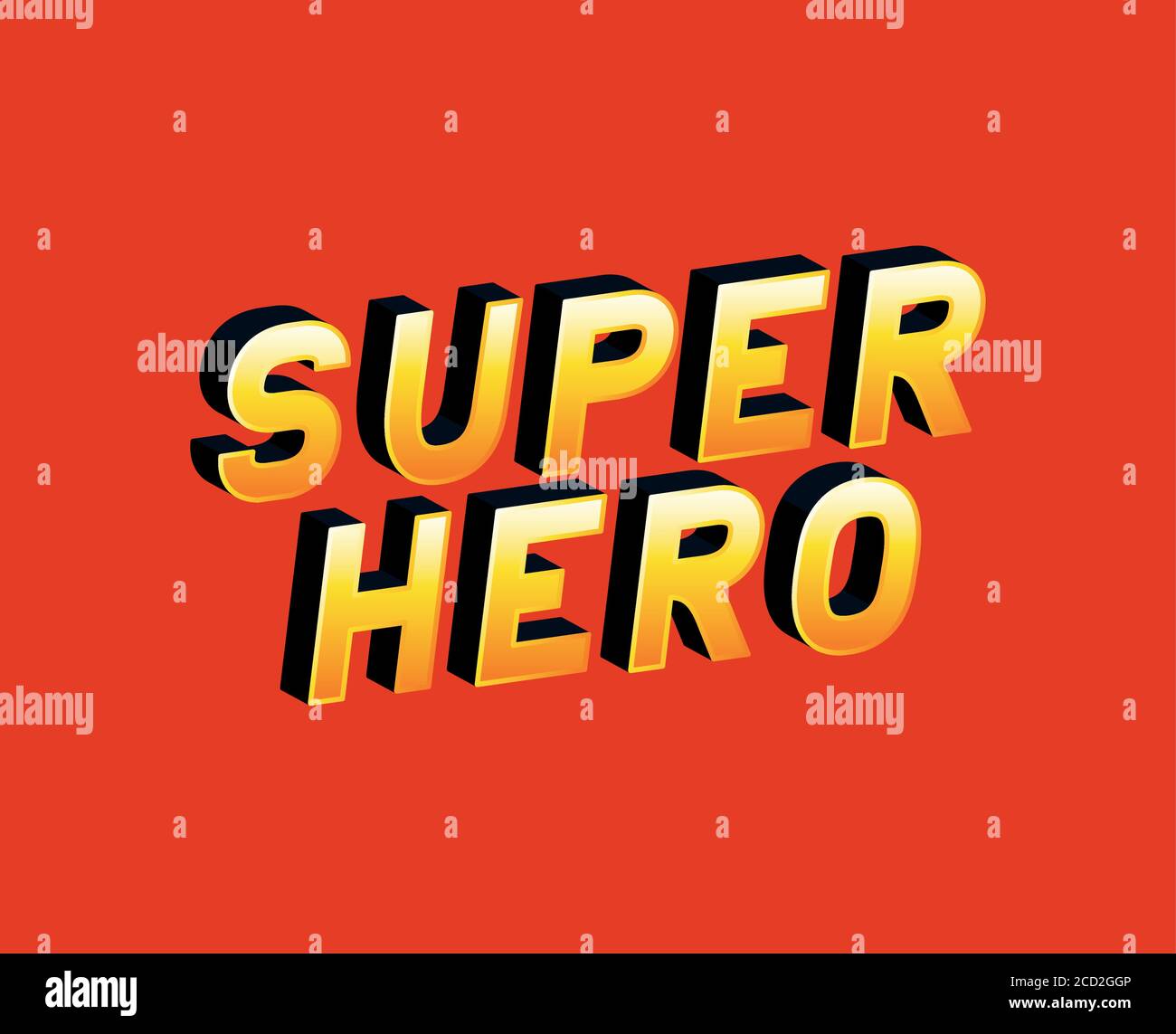 3d super hero lettering on red background design, typography retro and ...