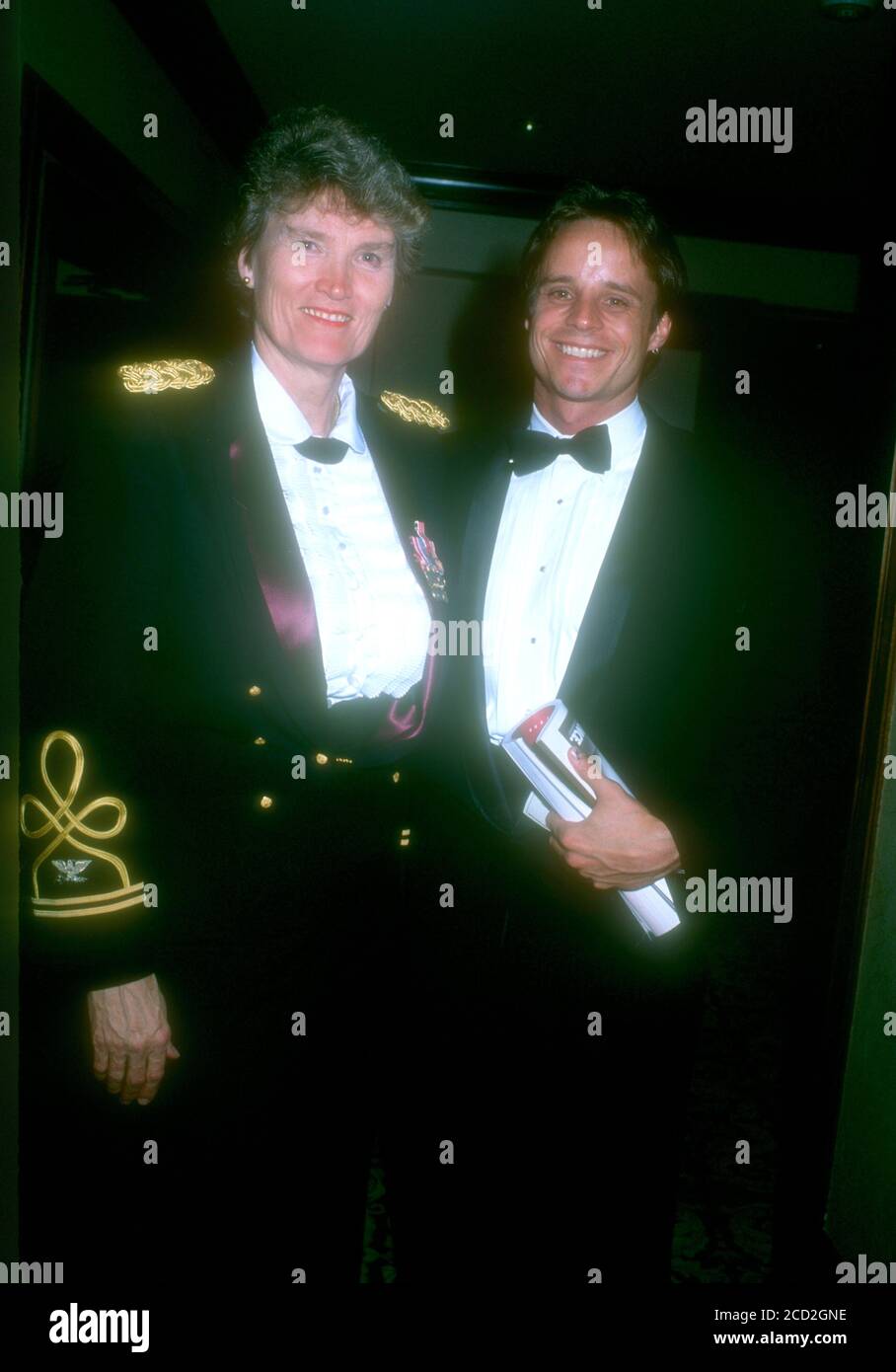 Century City, California, USA 10th March 1996 Colonel Margarethe Cammermeyer and actor Mitchell ...