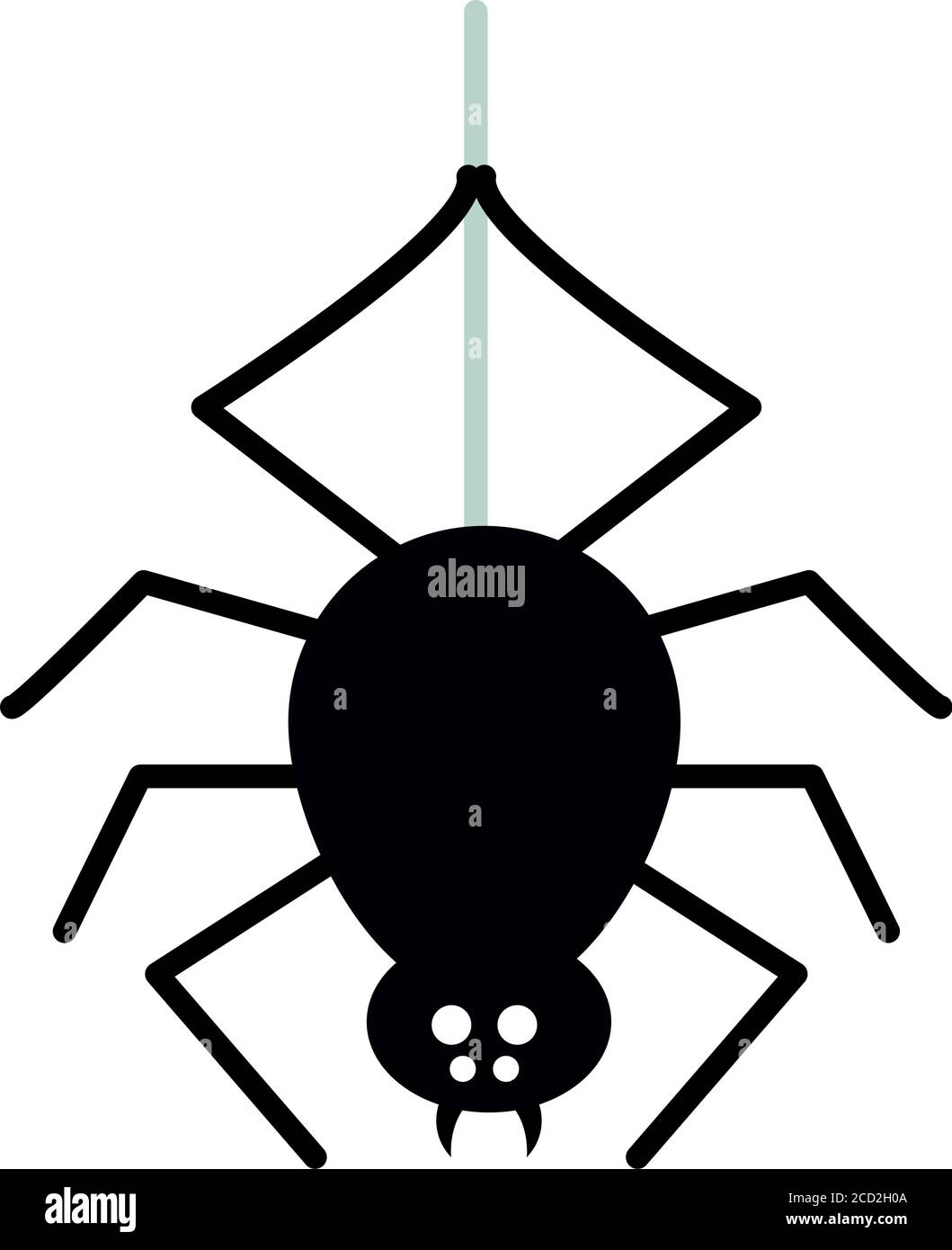 halloween spider icon over white background, flat style, vector ...