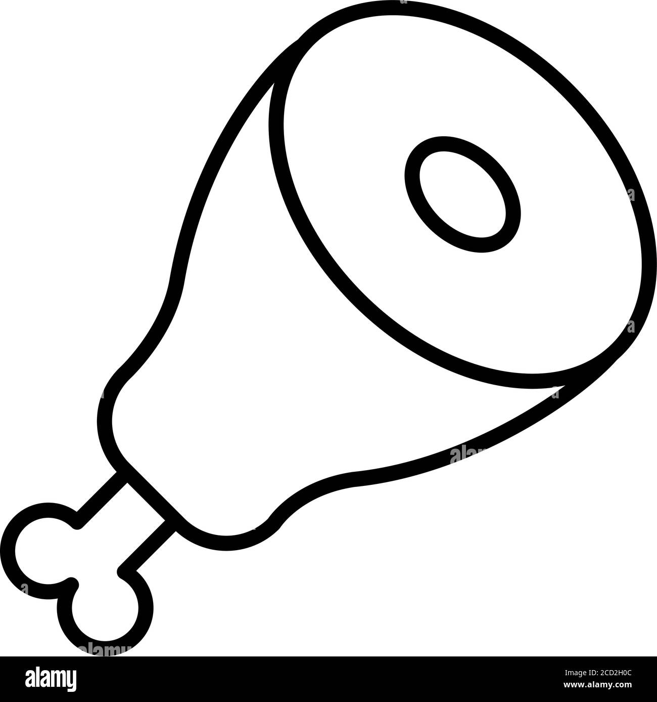 ham leg icon over white background, line style, vector illustration ...