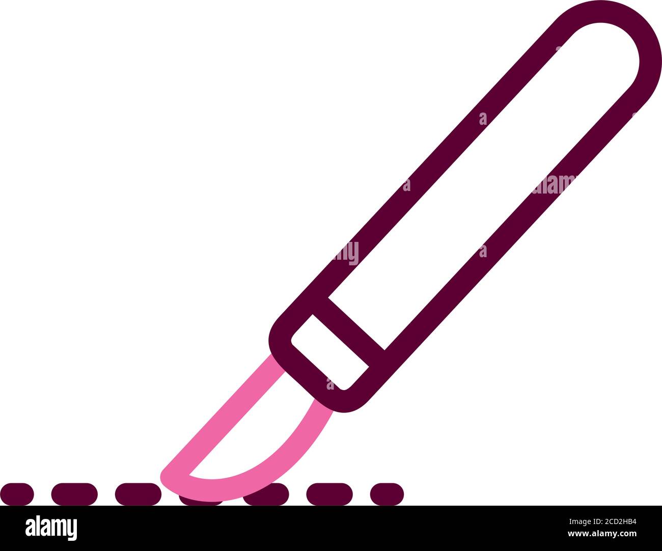 medical scalpel icon over white background, half line half color style ...