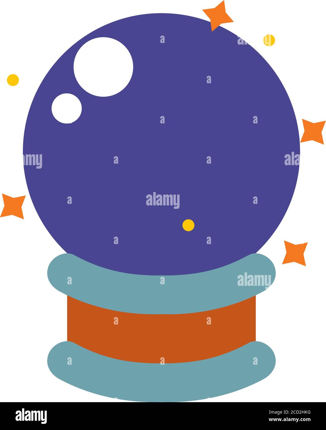 halloween concept, magic ball icon over white background, flat style ...