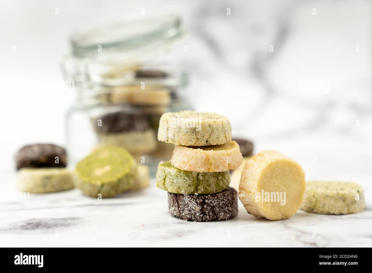 Assorted flavors french diamond cookies Stock Photo - Alamy