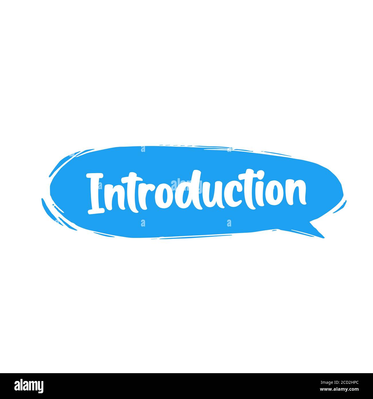 Introduction. Badge with megaphone icon. Flat vector illustration on ...