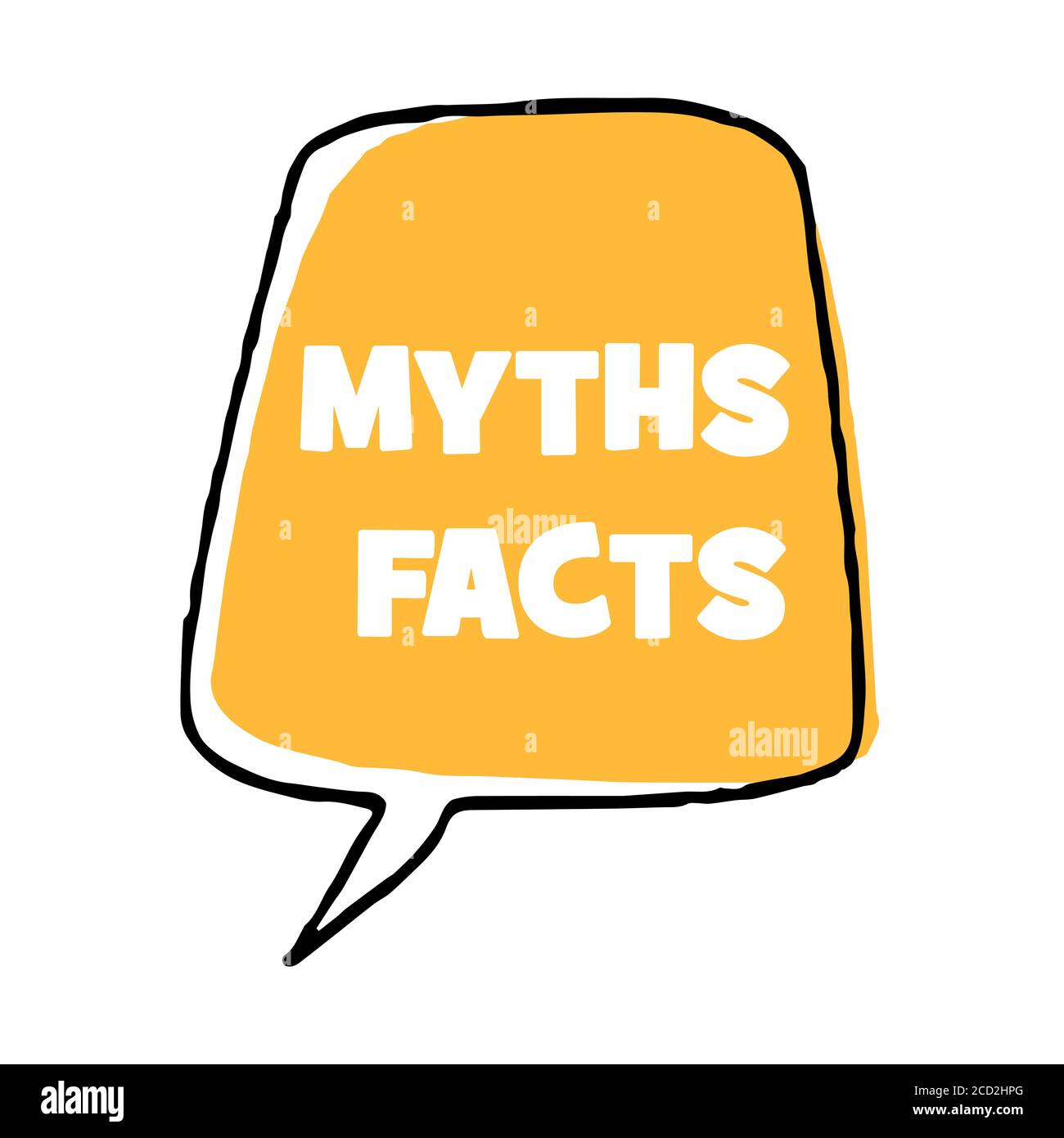 Myths facts Vector lettering illustration on white background Stock ...
