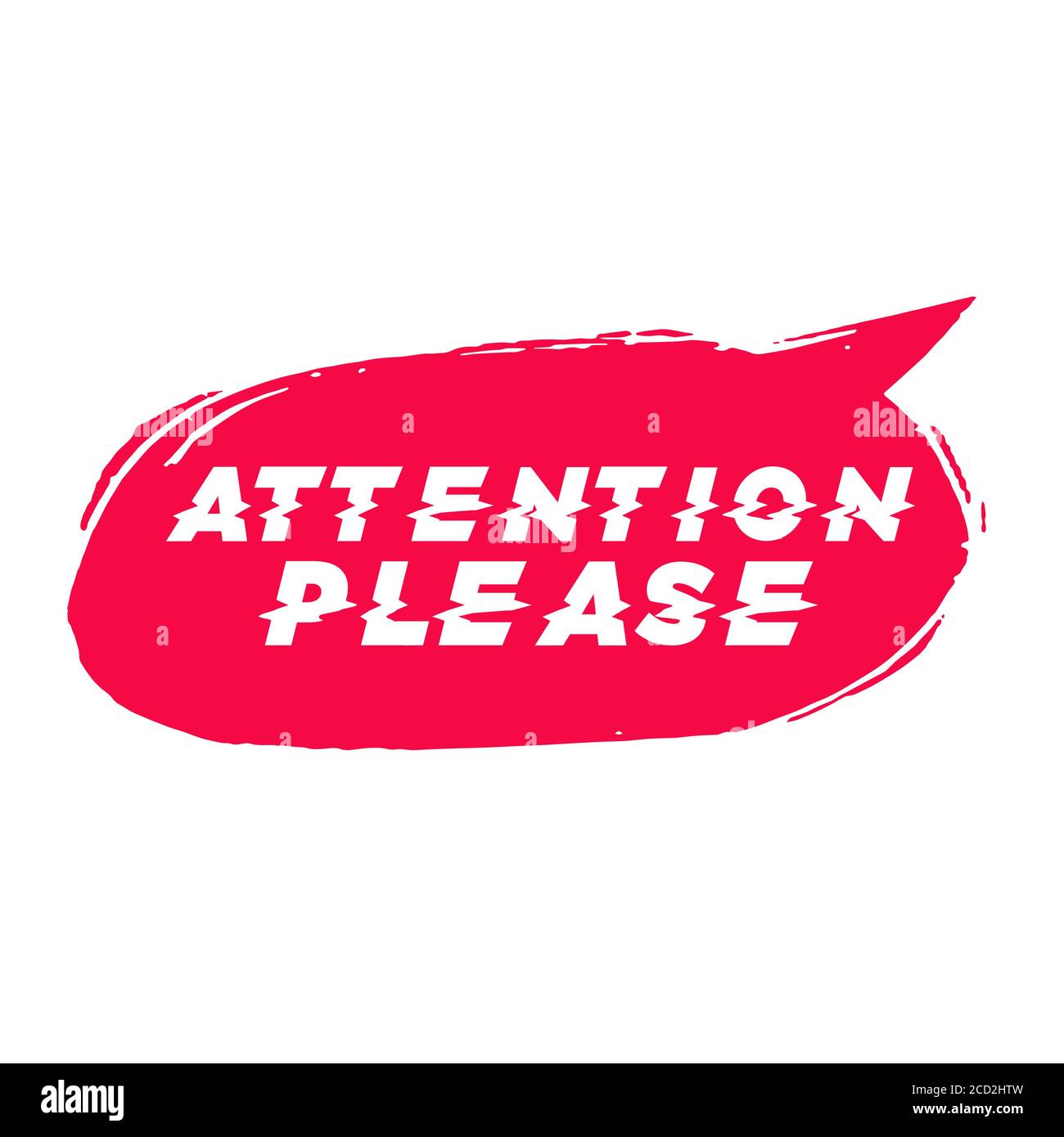 Attention please. Badge with megaphone icon. Flat vector illustration ...
