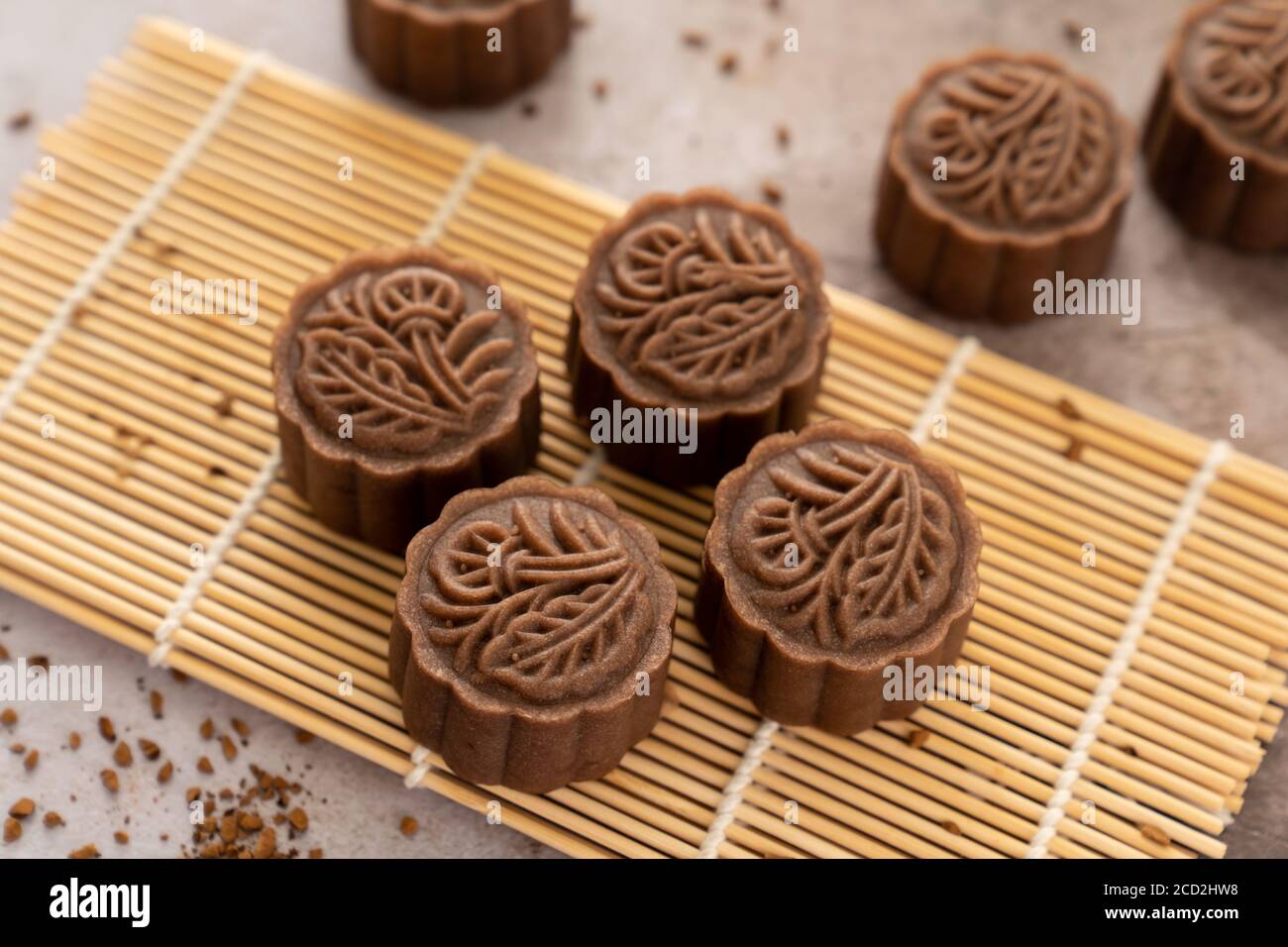 Traditional Chinese mocha mooncake Stock Photo - Alamy