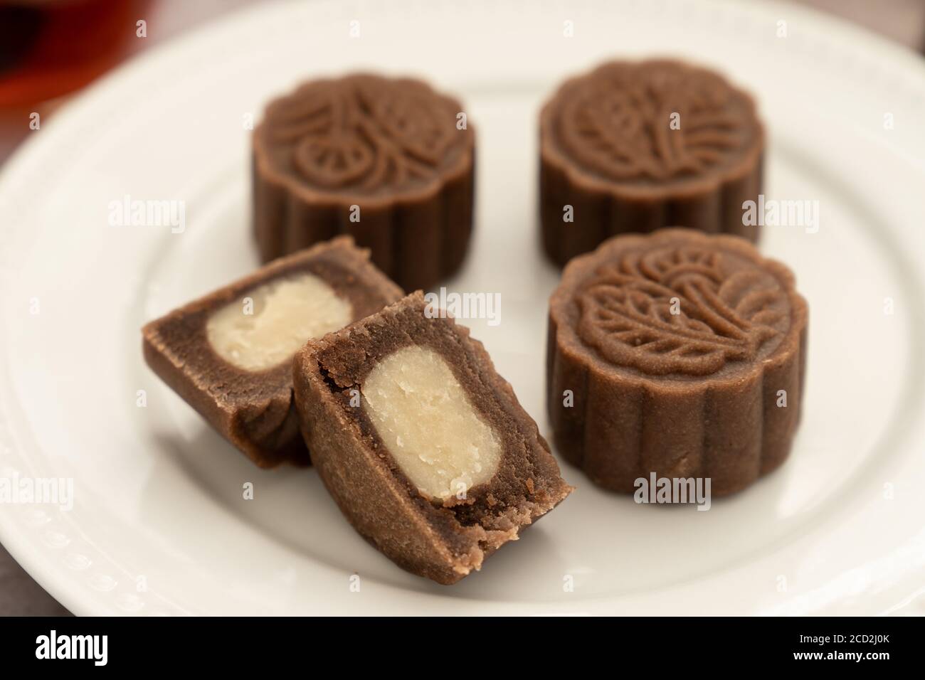 Traditional Chinese mocha mooncake Stock Photo - Alamy