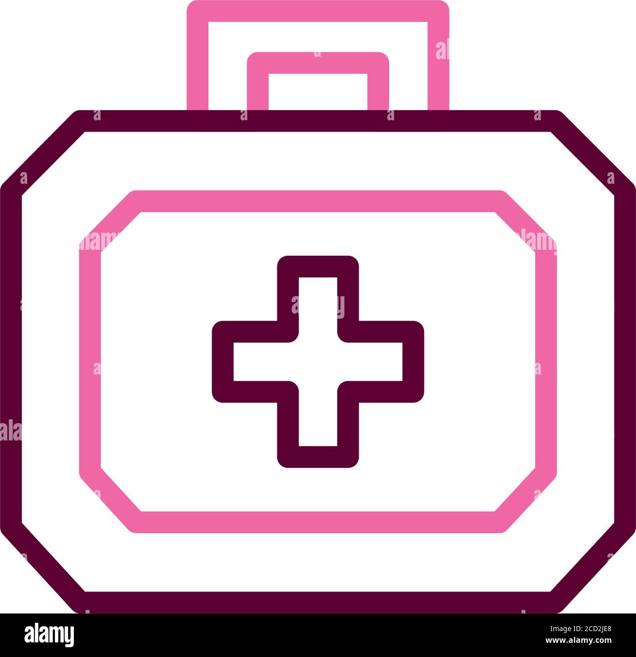 first aid kit icon over white background, half line half color style ...