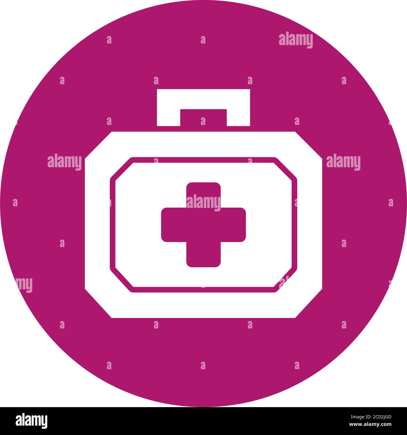 first aid kit icon over white background, block style, vector ...