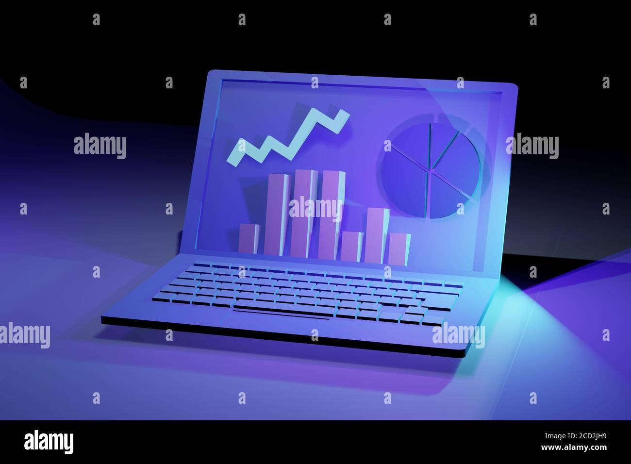Business statistics and graphs on a laptop screen Stock Photo - Alamy