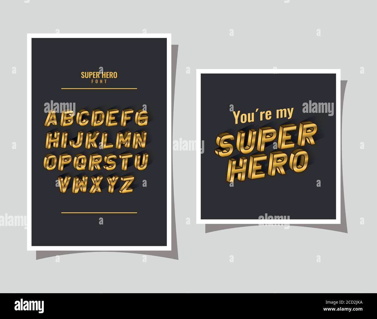 3d super hero lettering and alphabet on gray backgrounds design ...
