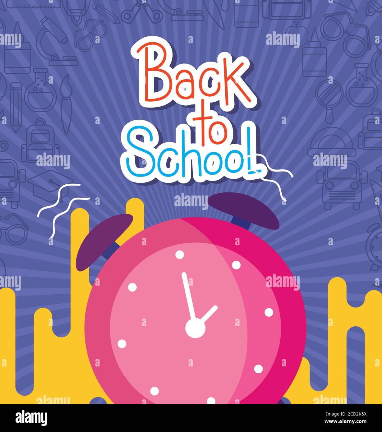 clock design, Back to school eduacation class lesson theme Vector ...