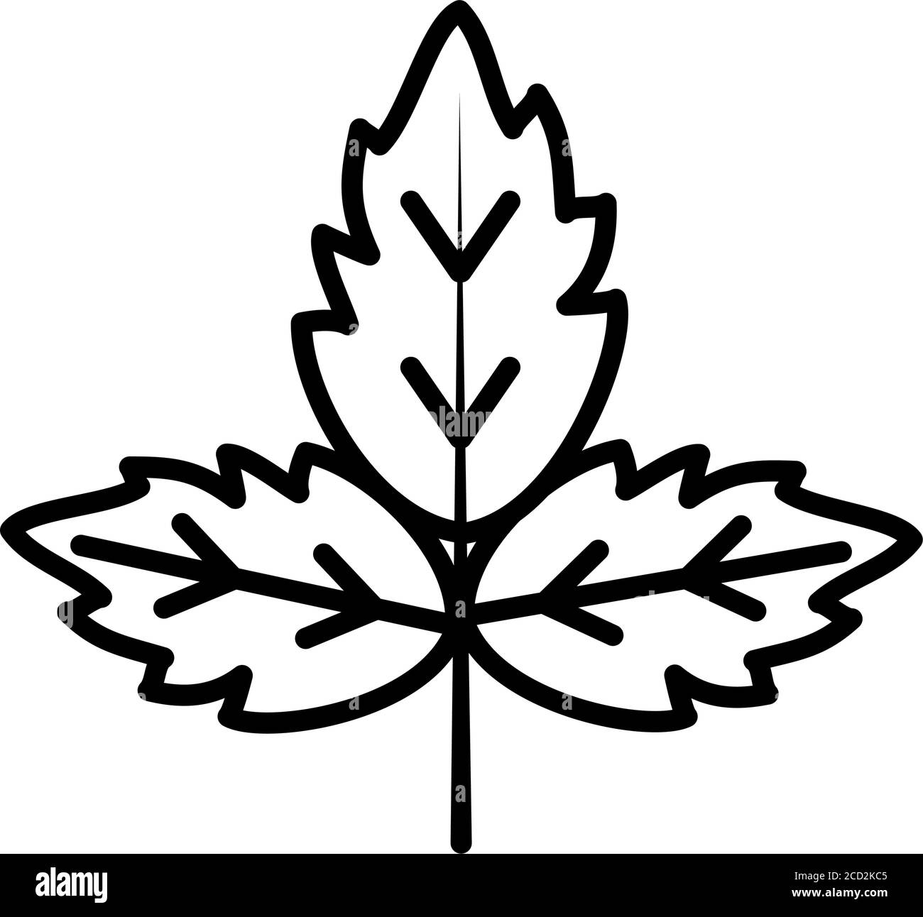 hop leaf icon over white background, line style, vector illustration ...