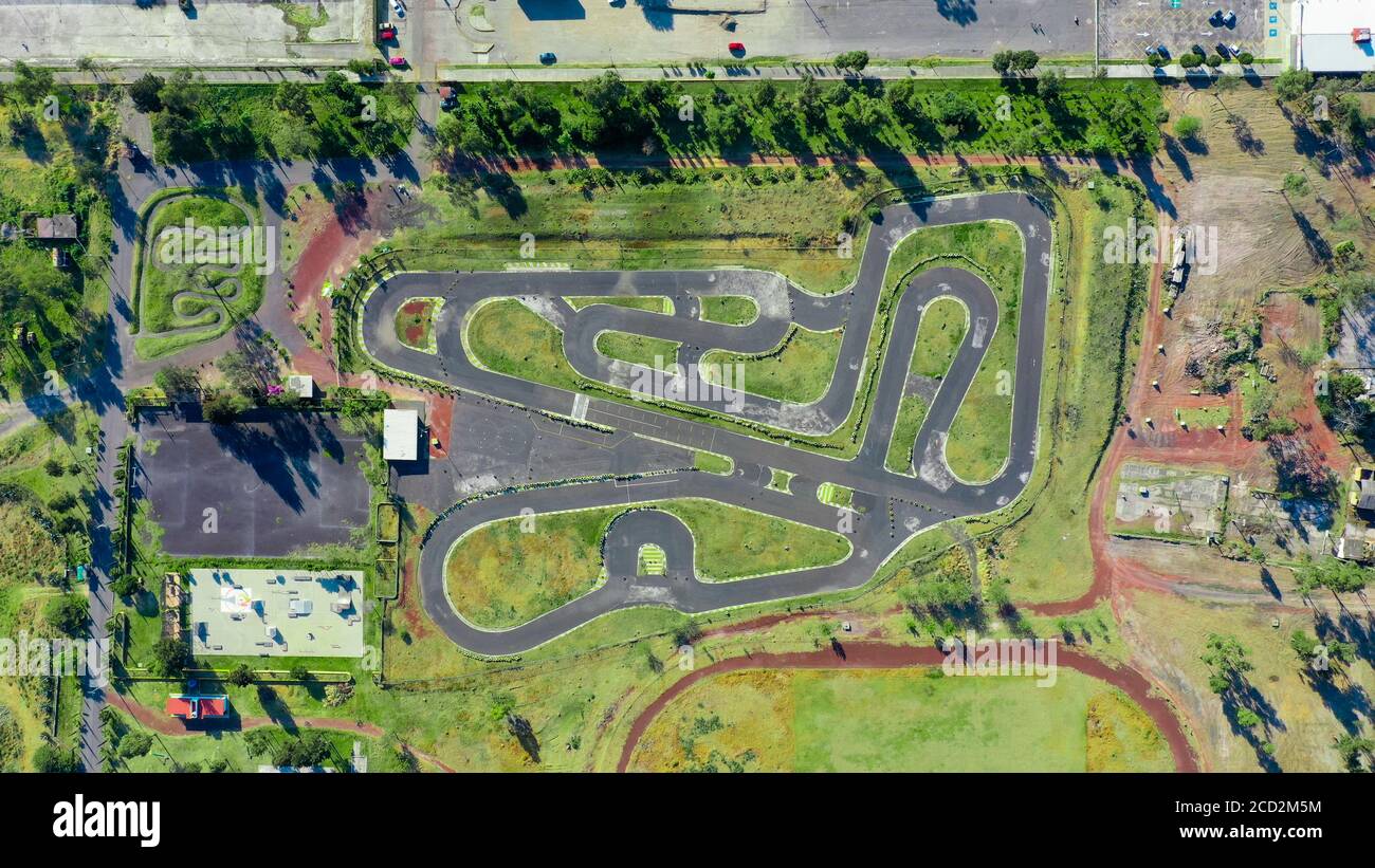 Race track and park with lake Stock Photo - Alamy