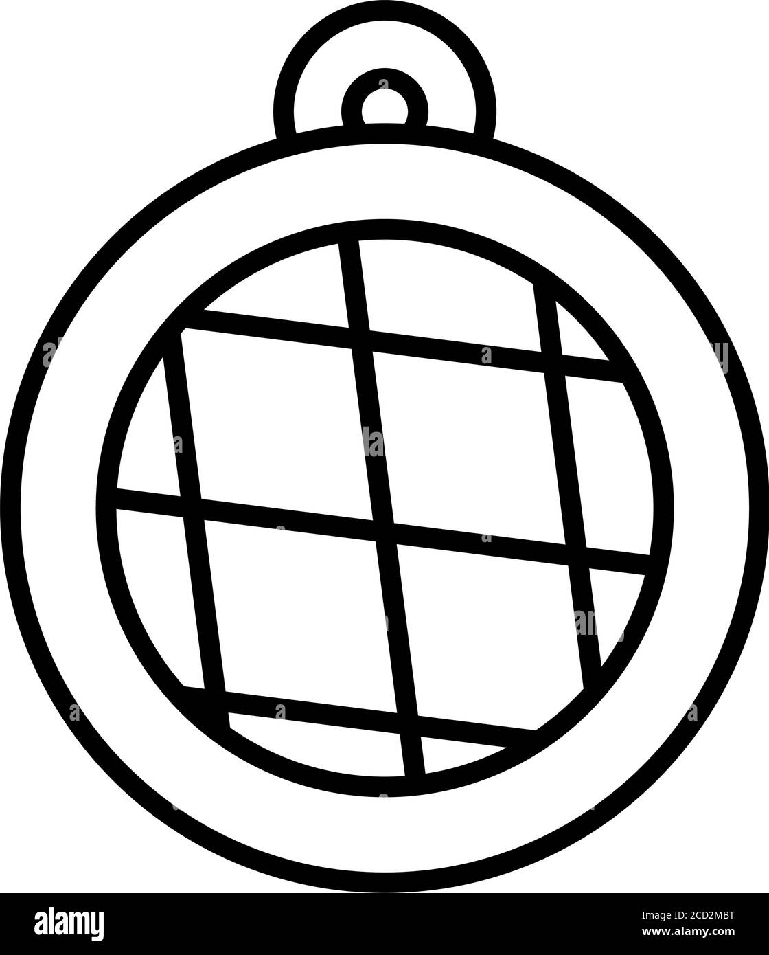 embroidery frame icon over white background, line style, vector ...