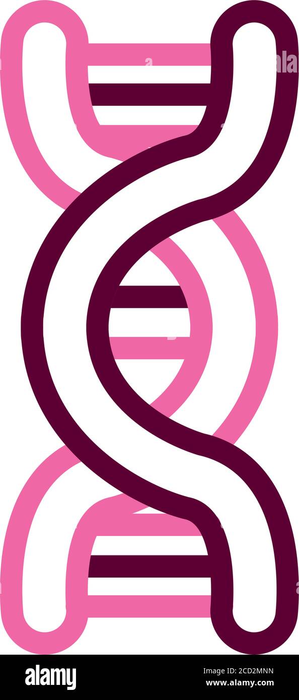 DNA chain icon over white background, half line half color style ...