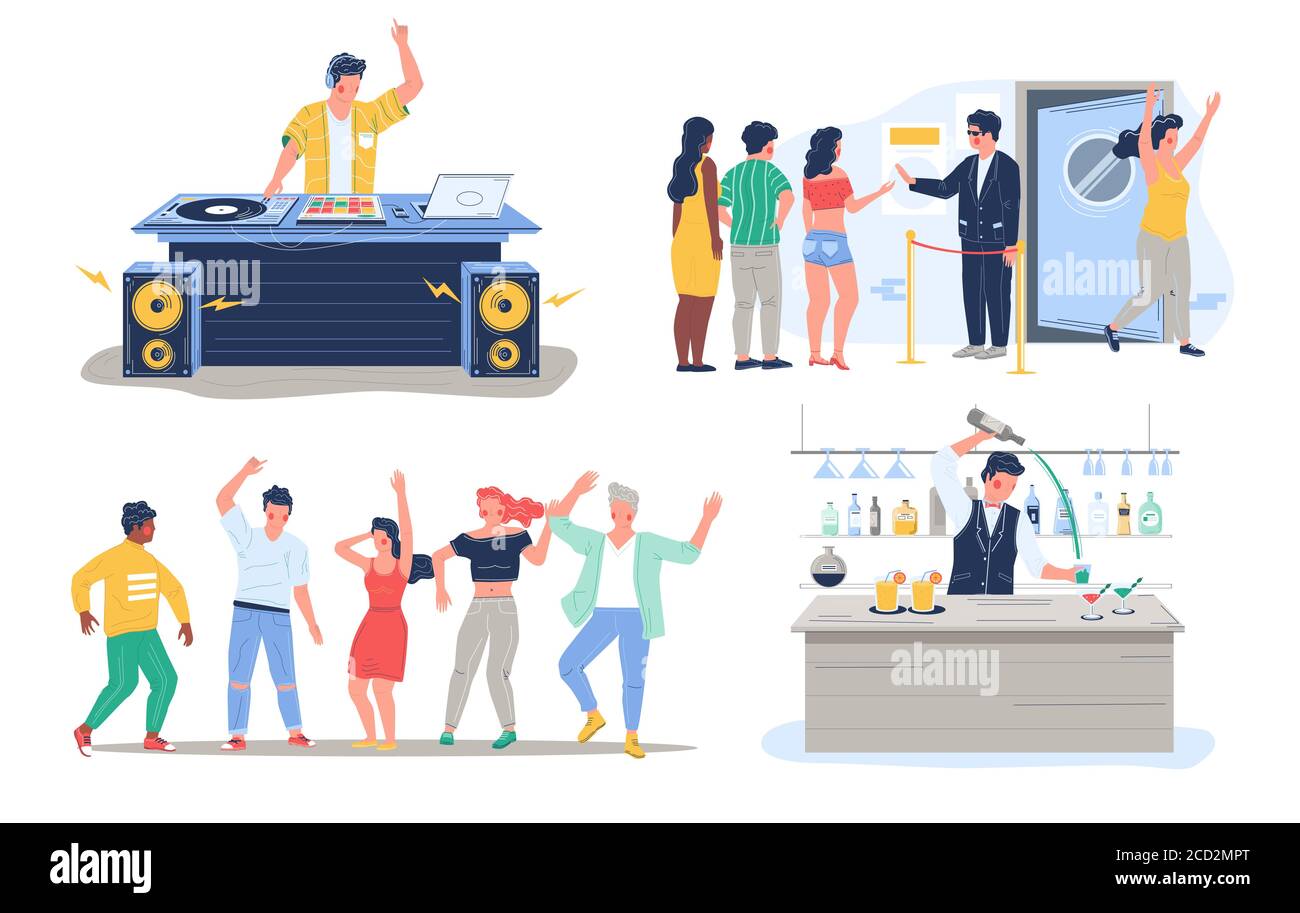 Group dance night Cut Out Stock Images & Pictures - Alamy