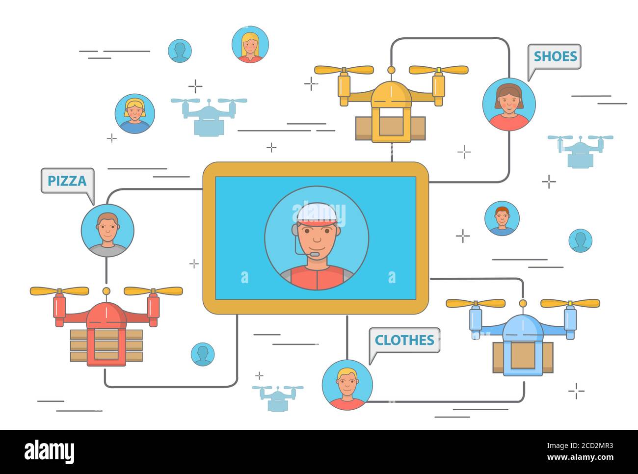 Parcel delivery drone in Cut Out Stock Images & Pictures - Alamy