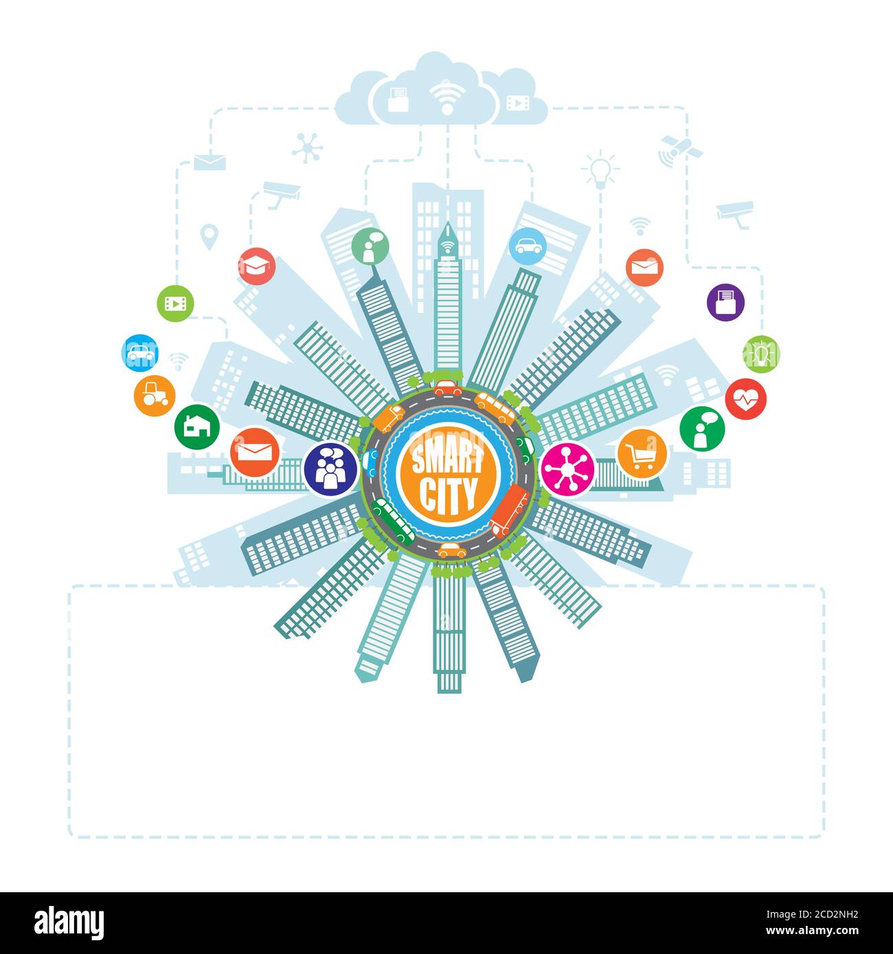 The concept of smart city. Background, place for text Stock Vector ...