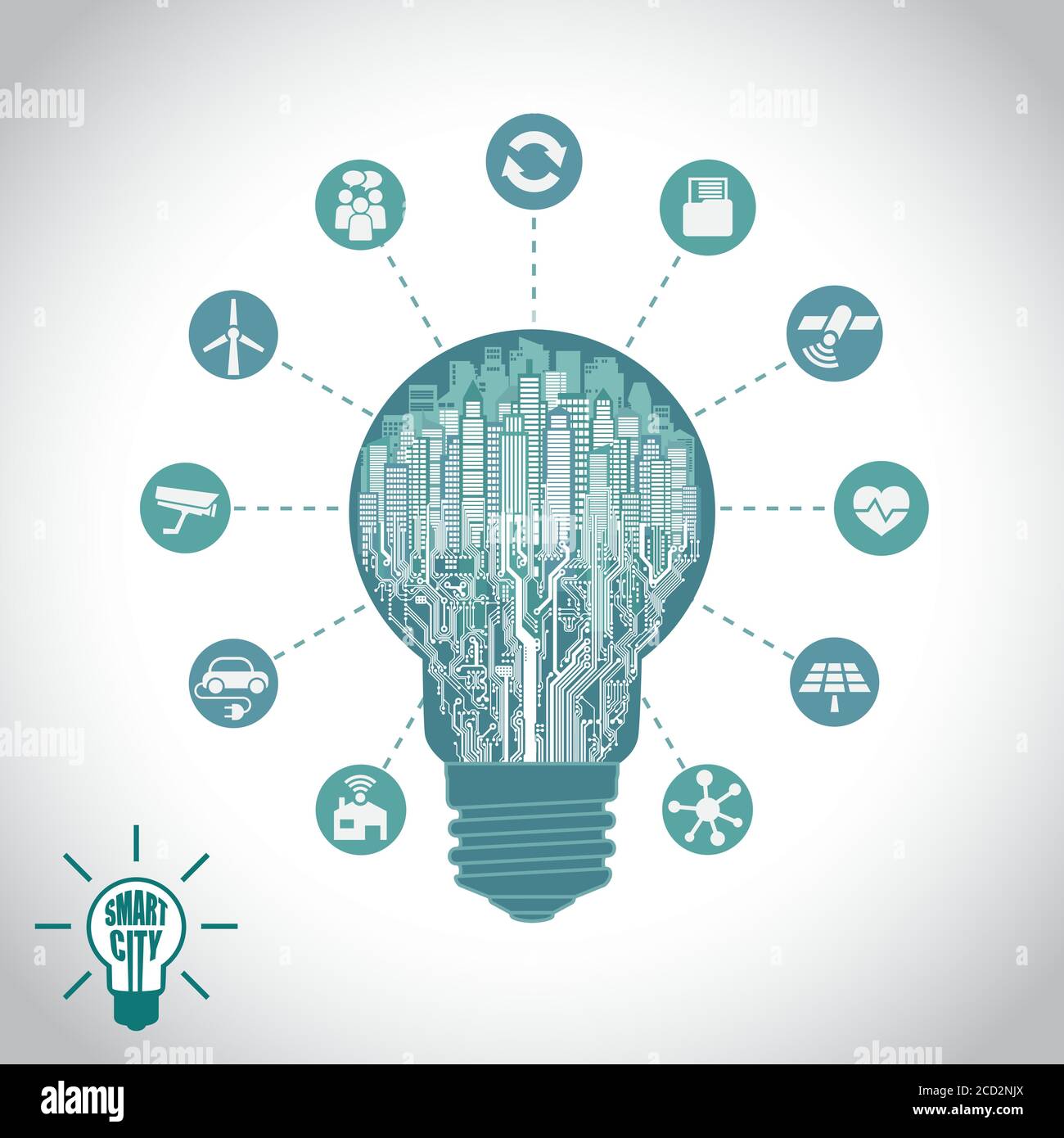 The concept of creative innovation smart city Stock Vector Image & Art ...