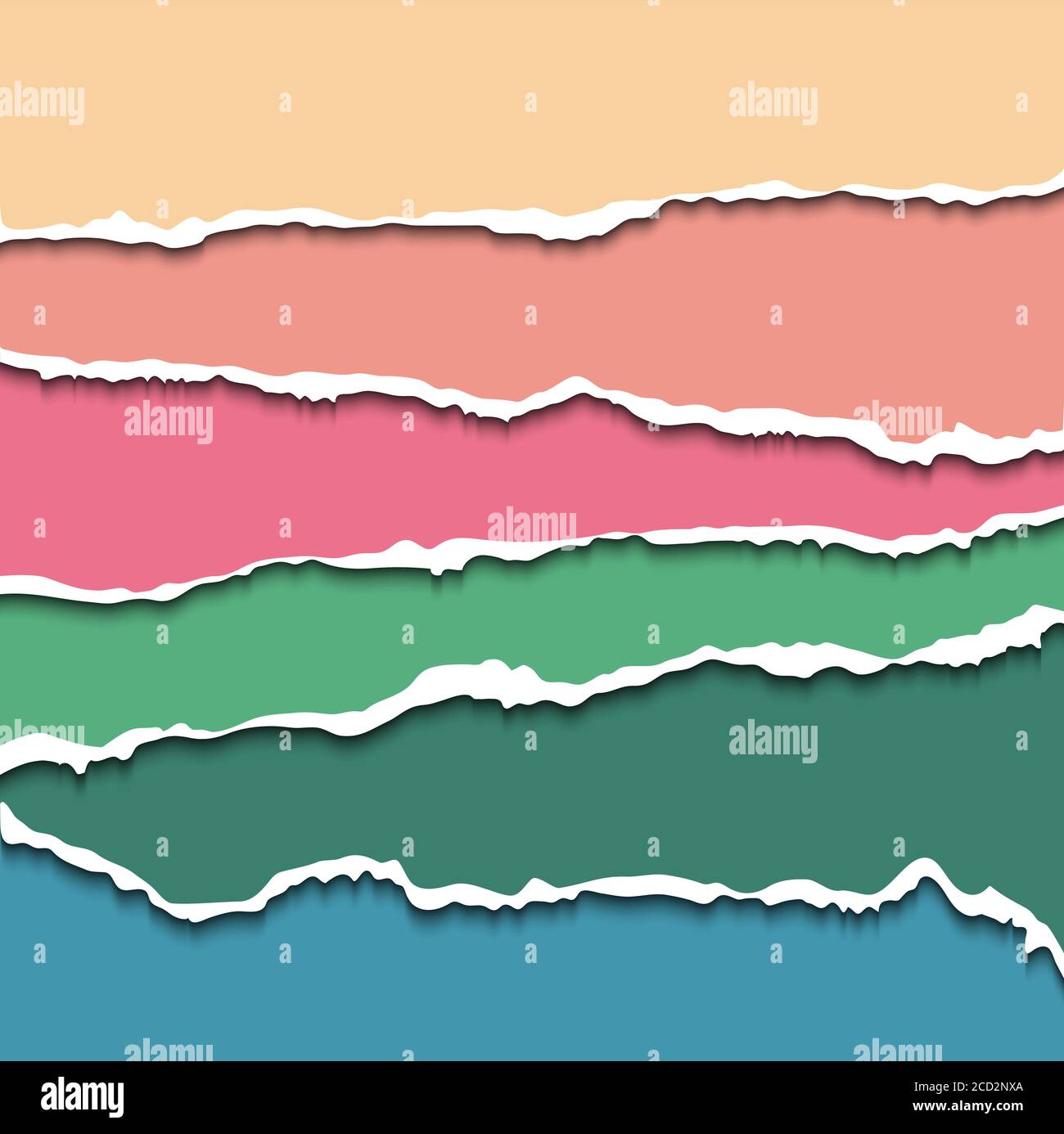 Colorful set of torn paper banners for website. Torn paper with rough ...