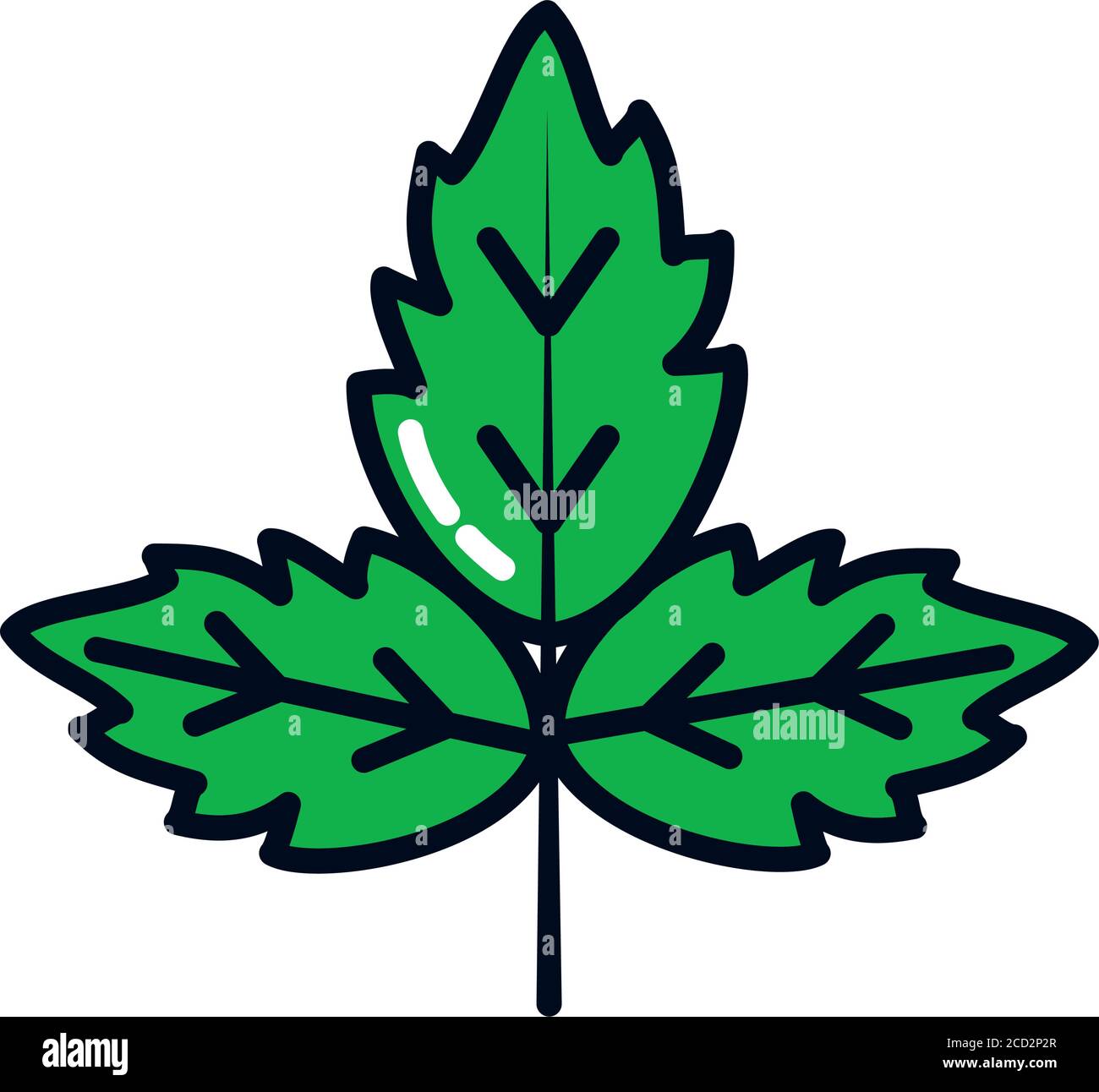 hop leaf icon over white background, line and fill style, vector ...