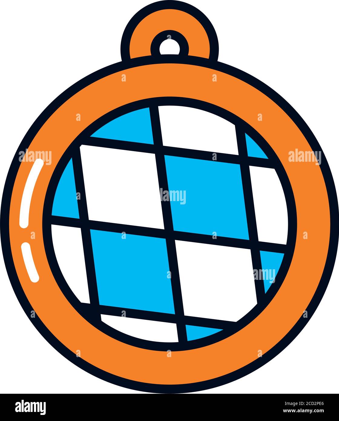 embroidery frame icon over white background, line and fill style ...