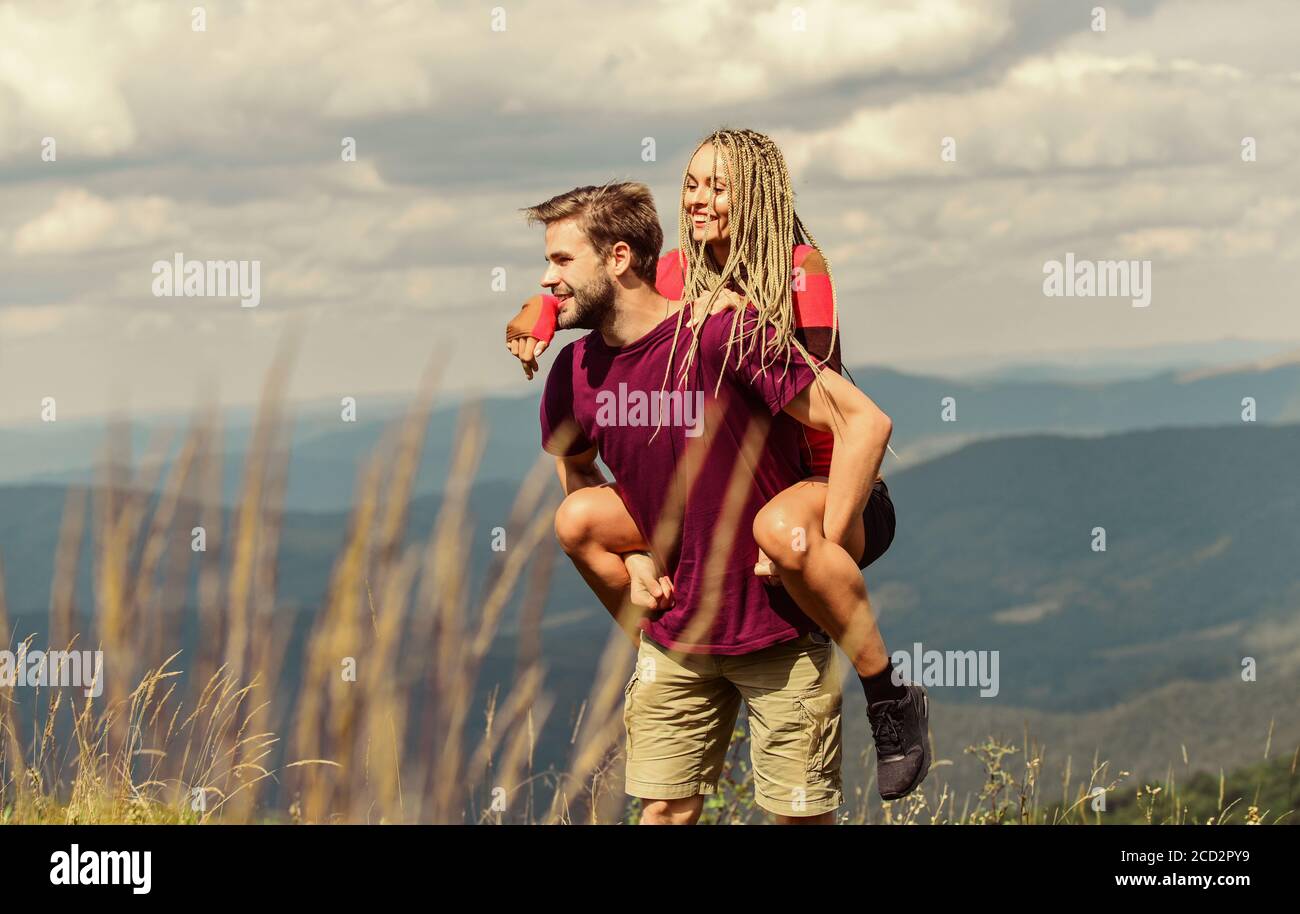 Two hearts full of love. Beautiful couple embracing landscape ...