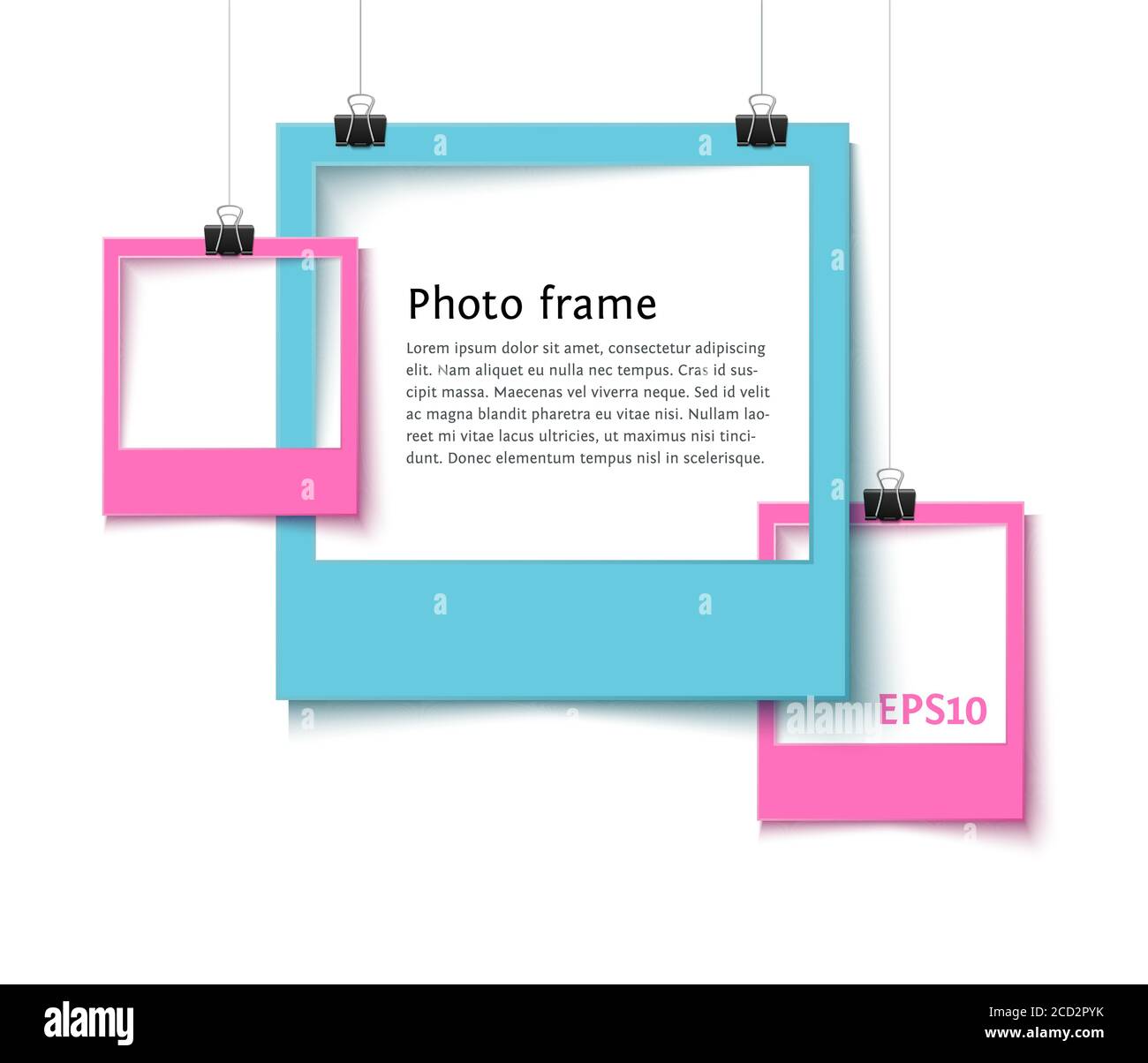 Three photo frames. Realistic vector illustration of blank retro photo ...