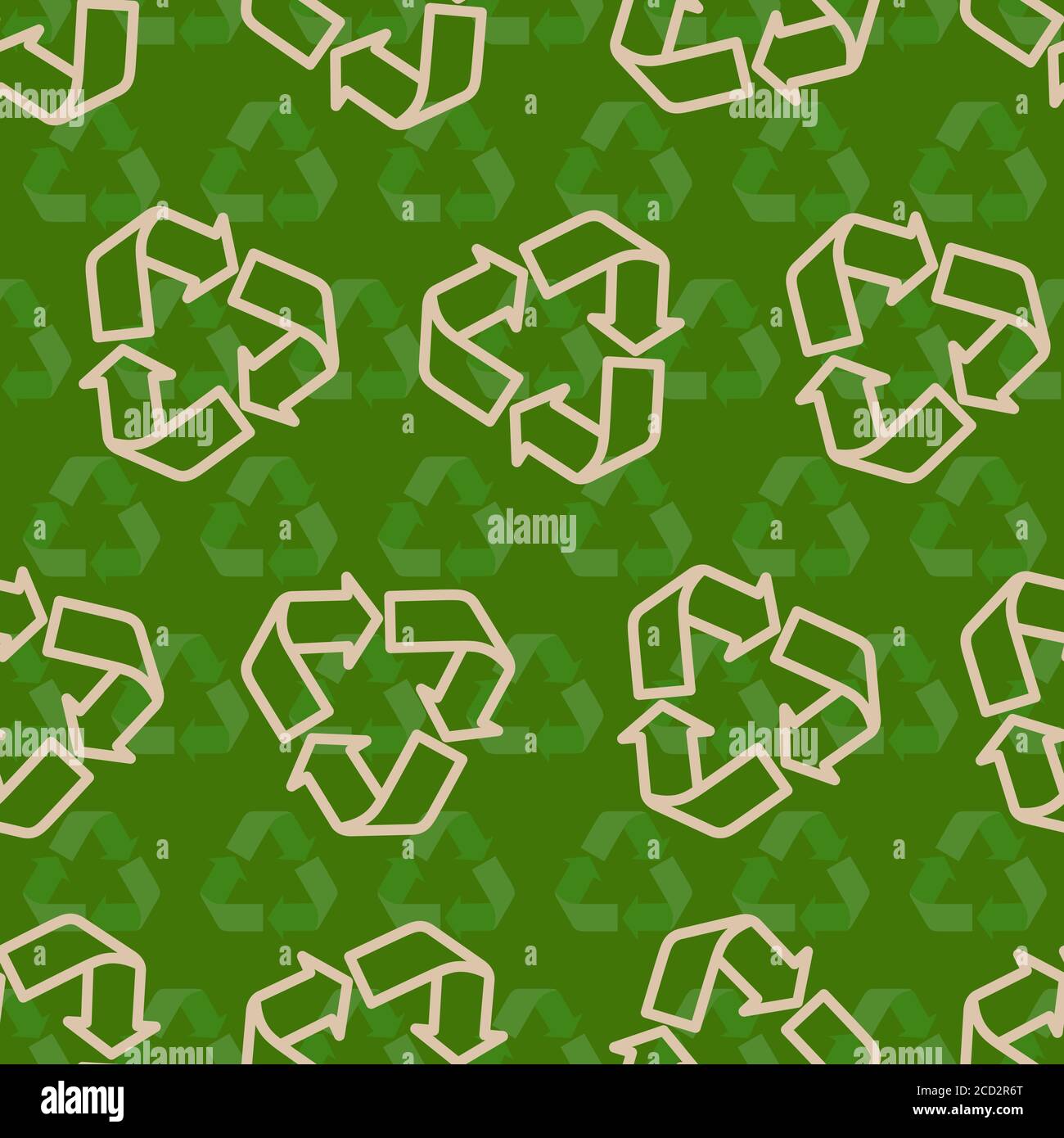 Seamless vector recycling sign pattern for packaging and print. Recycle ...