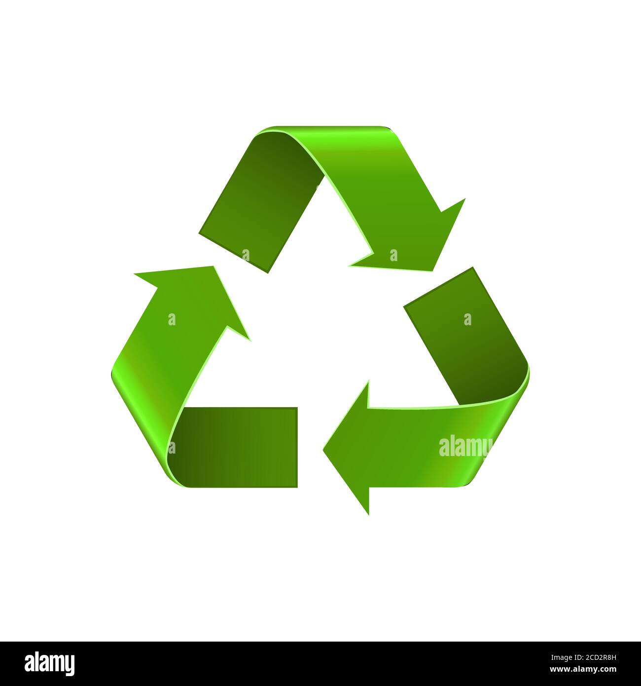 Recycle symbol isolated on white, green arrows sign, vector icon ...