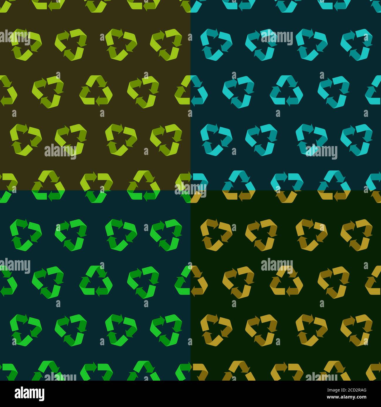 Set of four Seamless vector flat recycle backgrounds. Seamless patterns ...