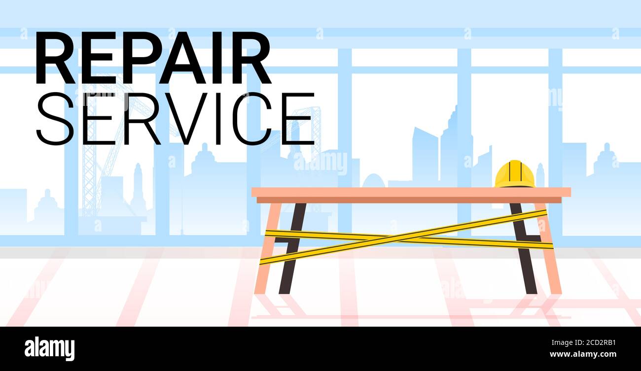 empty no people constructionsite with yellow tapes repair service ...