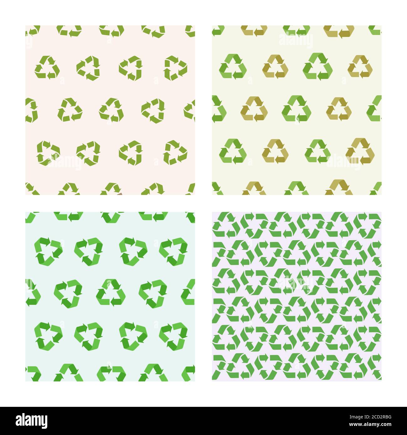 Set of four Seamless vector flat recycle backgrounds. Seamless patterns ...