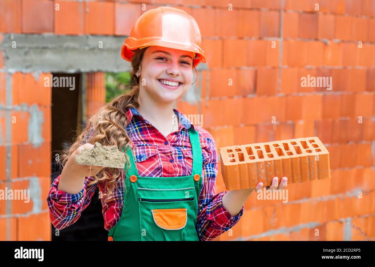 Assistant. Kid build construction. engineer teen is construction worker ...