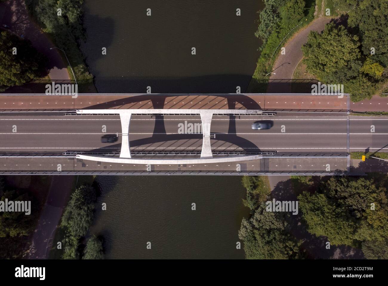 Top down view of steel bridge Stock Photo - Alamy