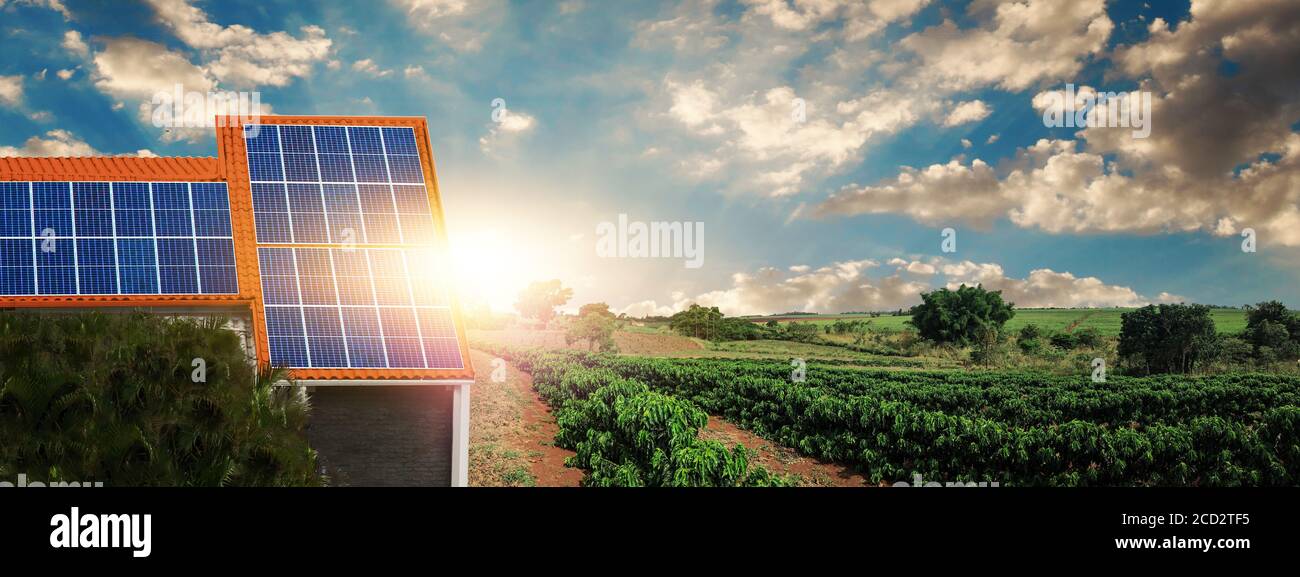 Photovoltaic Solar Panel in a house roof Stock Photo - Alamy