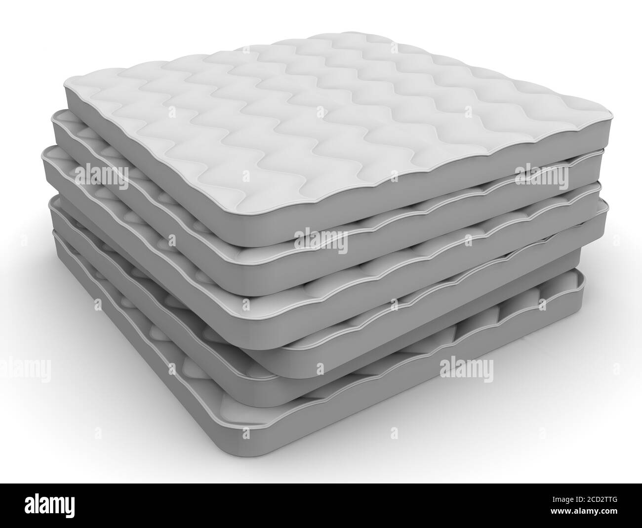 Mattresses stacked on a white surface. 3D illustration Stock Photo - Alamy