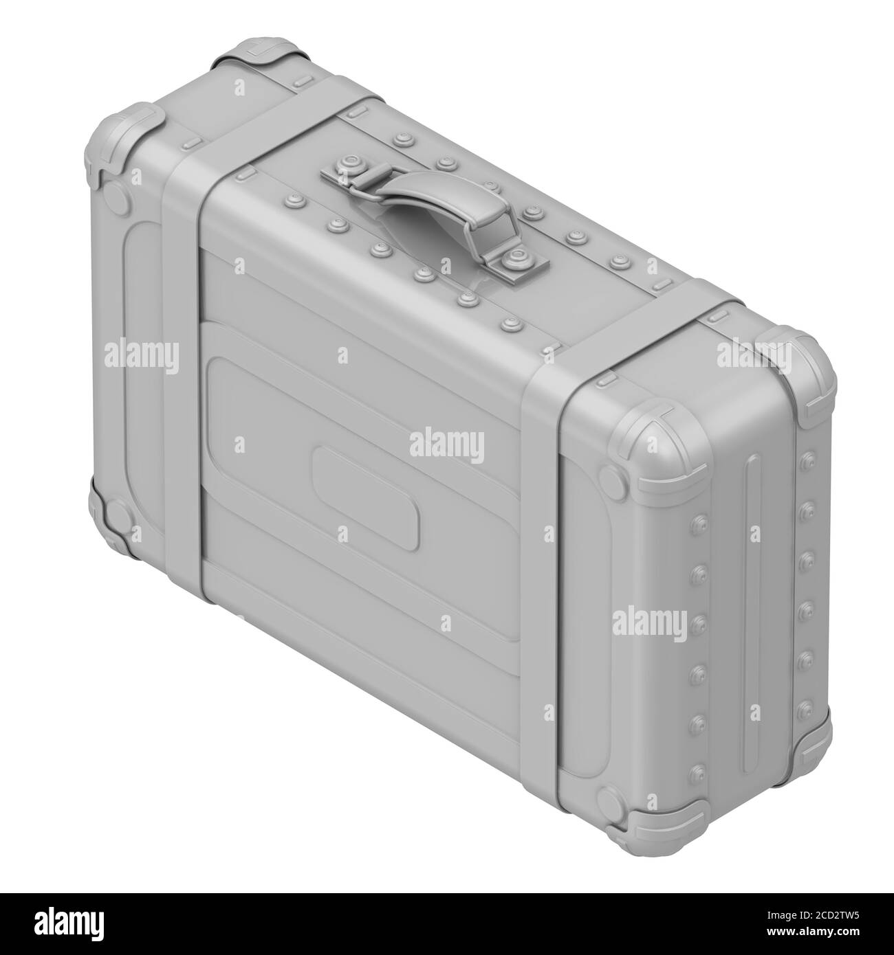 One gray suitcase. Closed suitcase. Isolated Stock Photo - Alamy