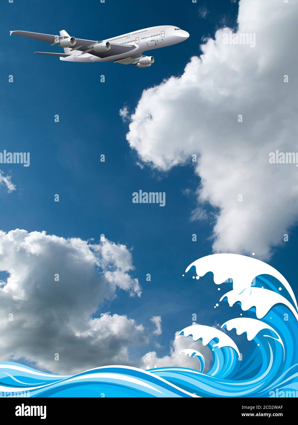 Airplane flying over seawater hi-res stock photography and images - Alamy