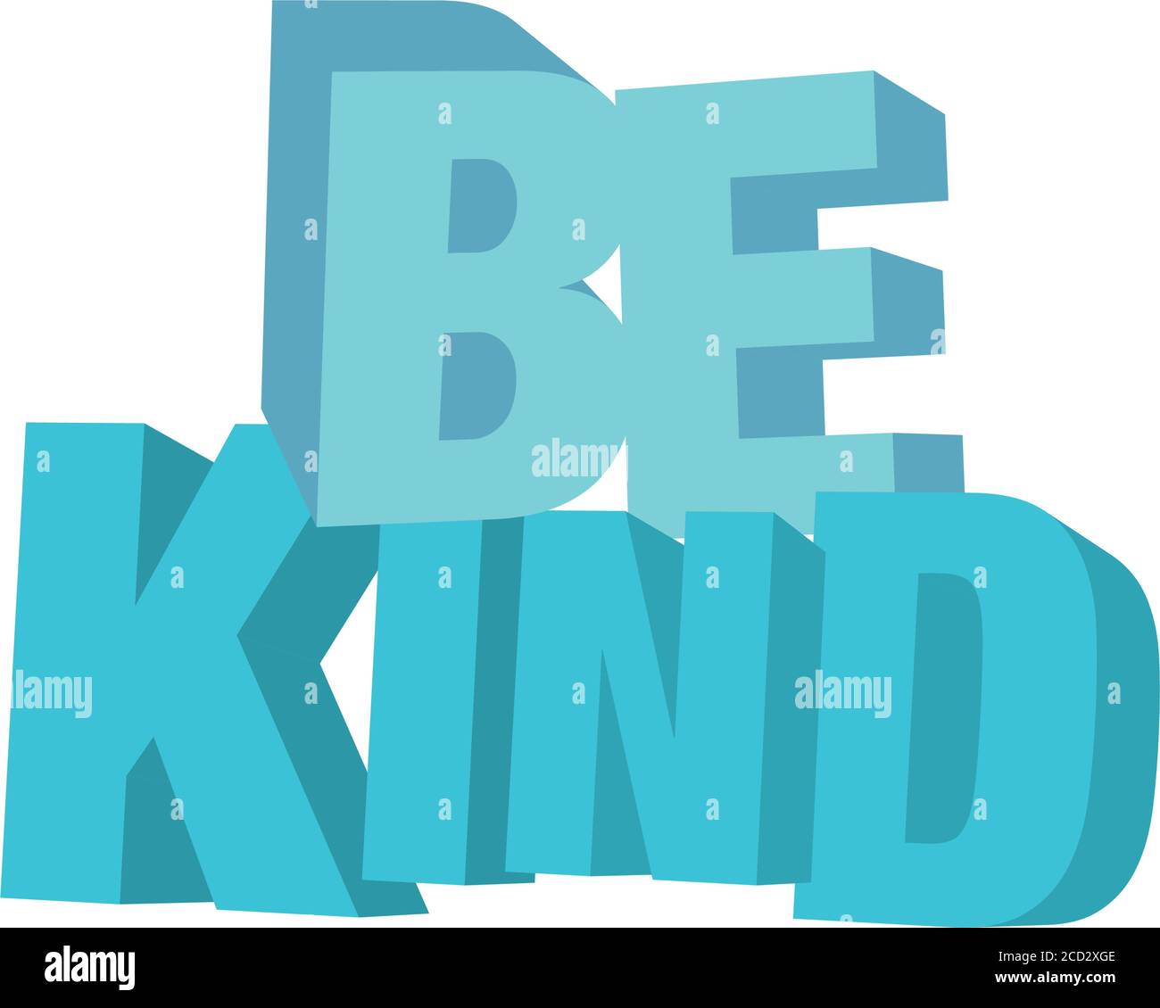 Vector isolated illustration of a typography 3D phase be kind with ...