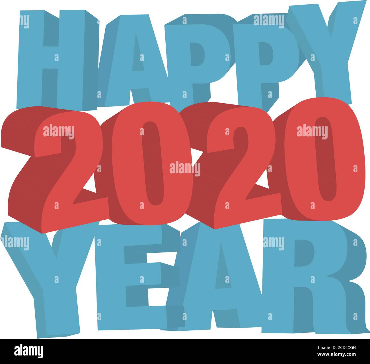 Design of 2020 in 3D. Concept of new year celebration. Flat Vector ...